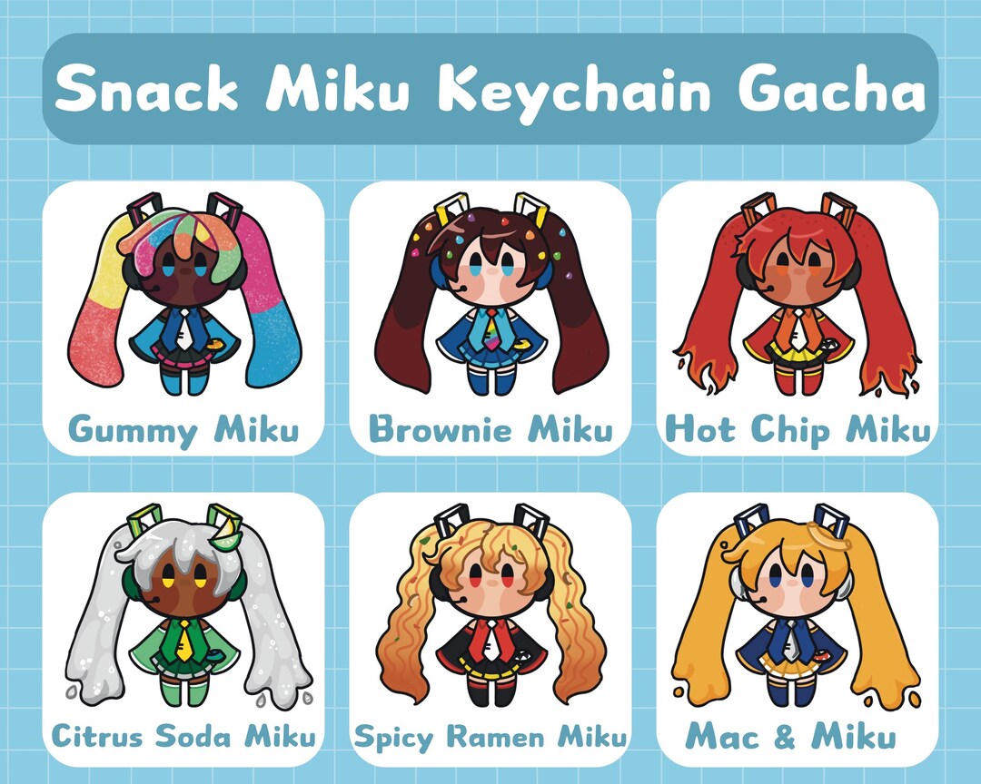 Hatsune Miku Vocaloid Snack Themed Keychain Bling Bag - Etsy