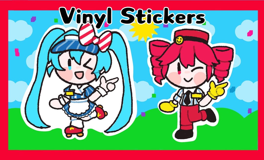 Vocaloid Mesmerizer Hatsune Miku and Kasane Teto Vinyl Stickers - Etsy