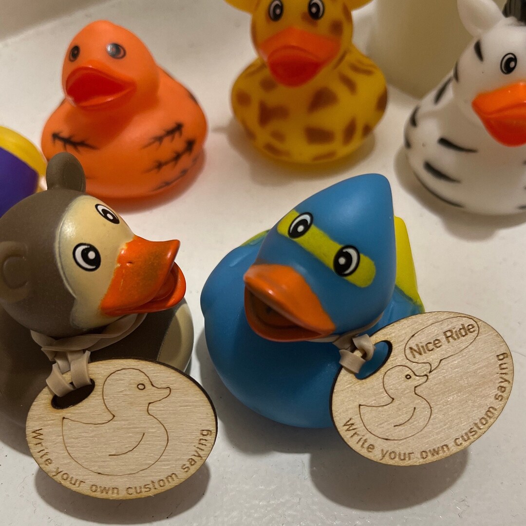 Customizable Oval Wooden Duck Tags, Custom Saying, Rubber Duck Tags ...