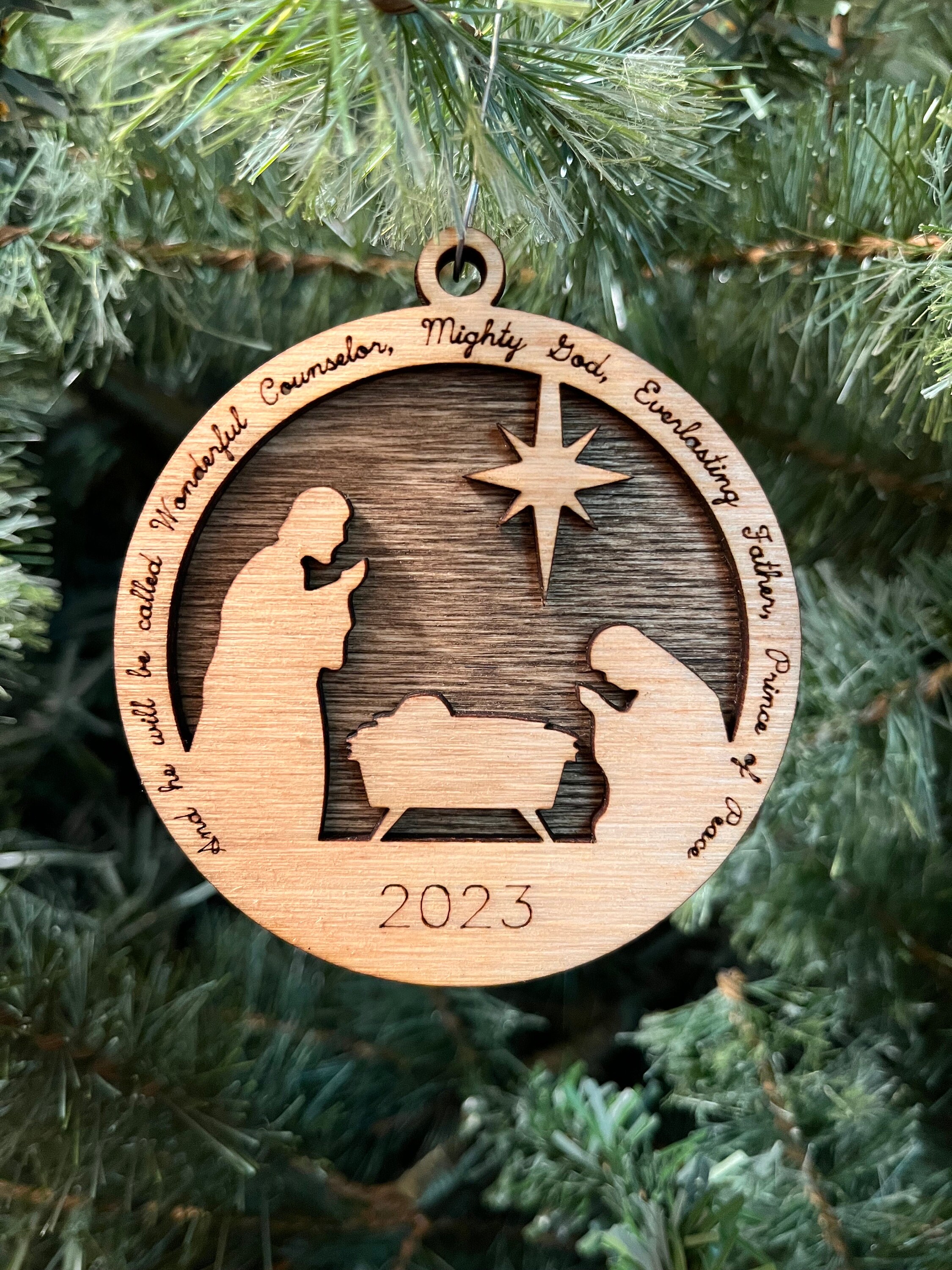 Round Nativity Christmas Ornamenthandcrafted, 2023 - Etsy