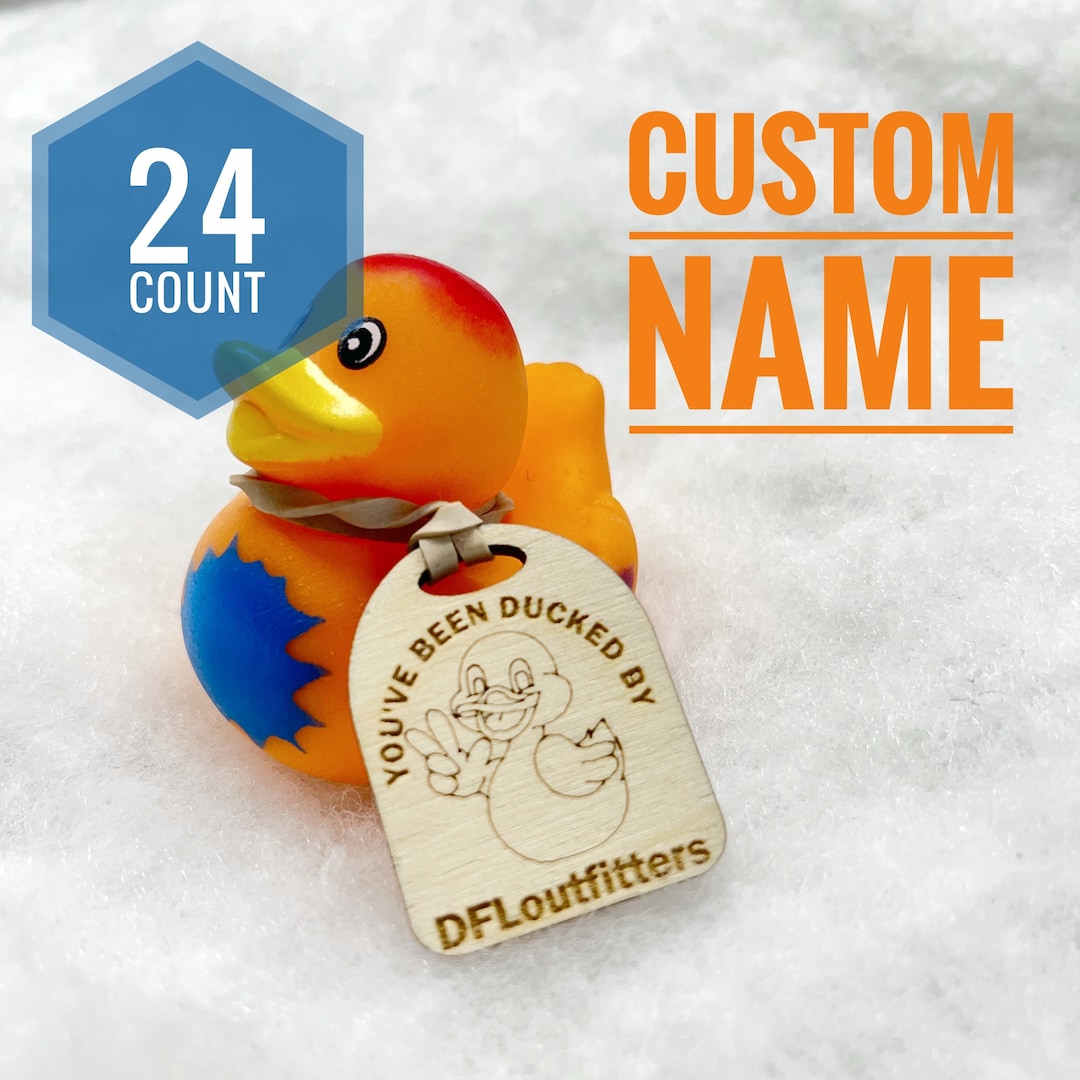 Wooden Duck Tags, Customizable, Rubber Duck Tags, 24ct - Etsy