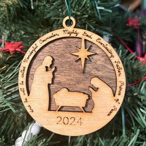 Round Nativity Christmas Ornament—handcrafted, 2024 - Etsy