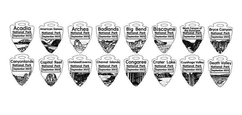 National Park Keychain With Custom Date--all 63 Parks Available. - Etsy