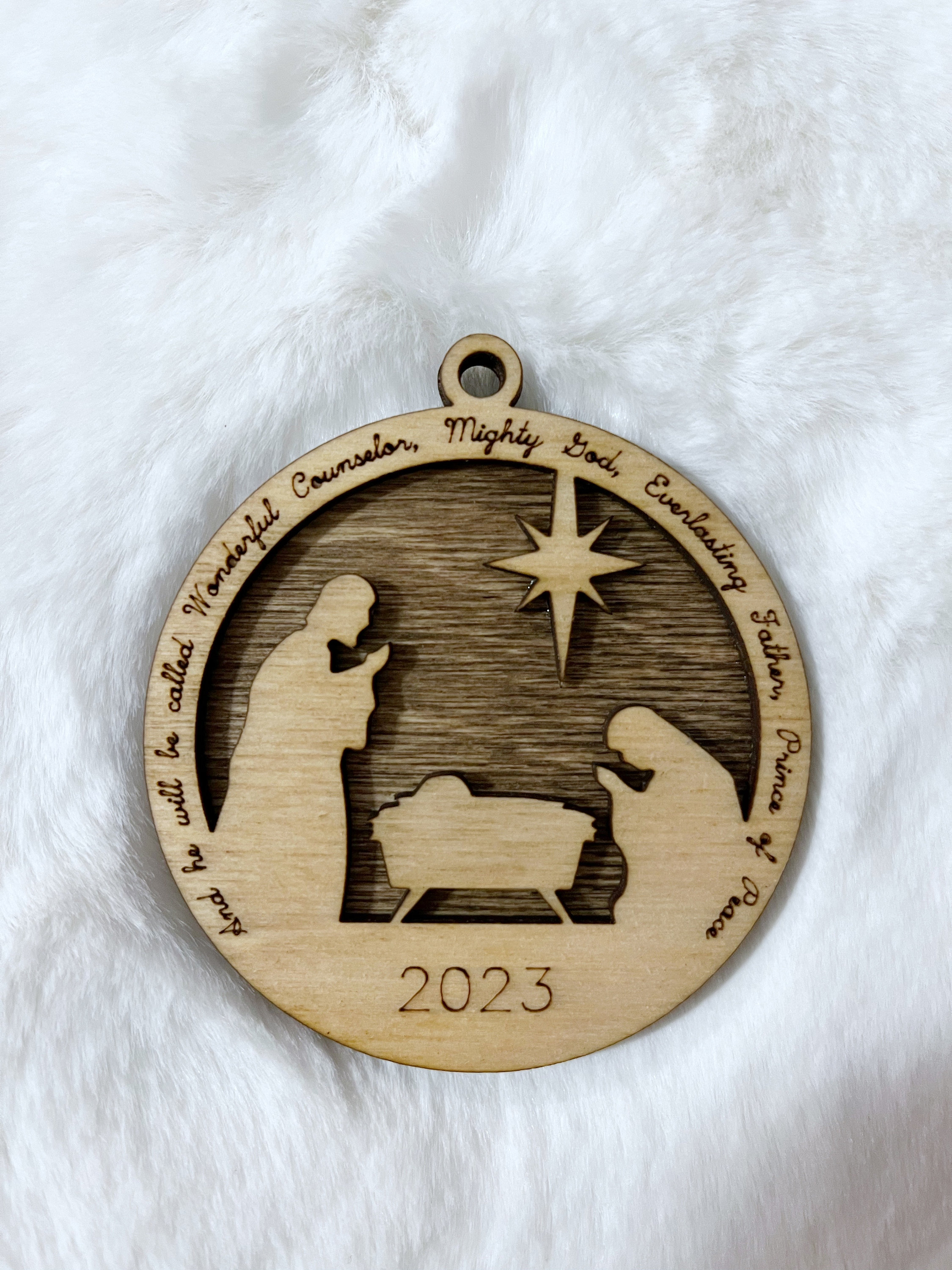 Round Nativity Christmas Ornamenthandcrafted, 2023 - Etsy