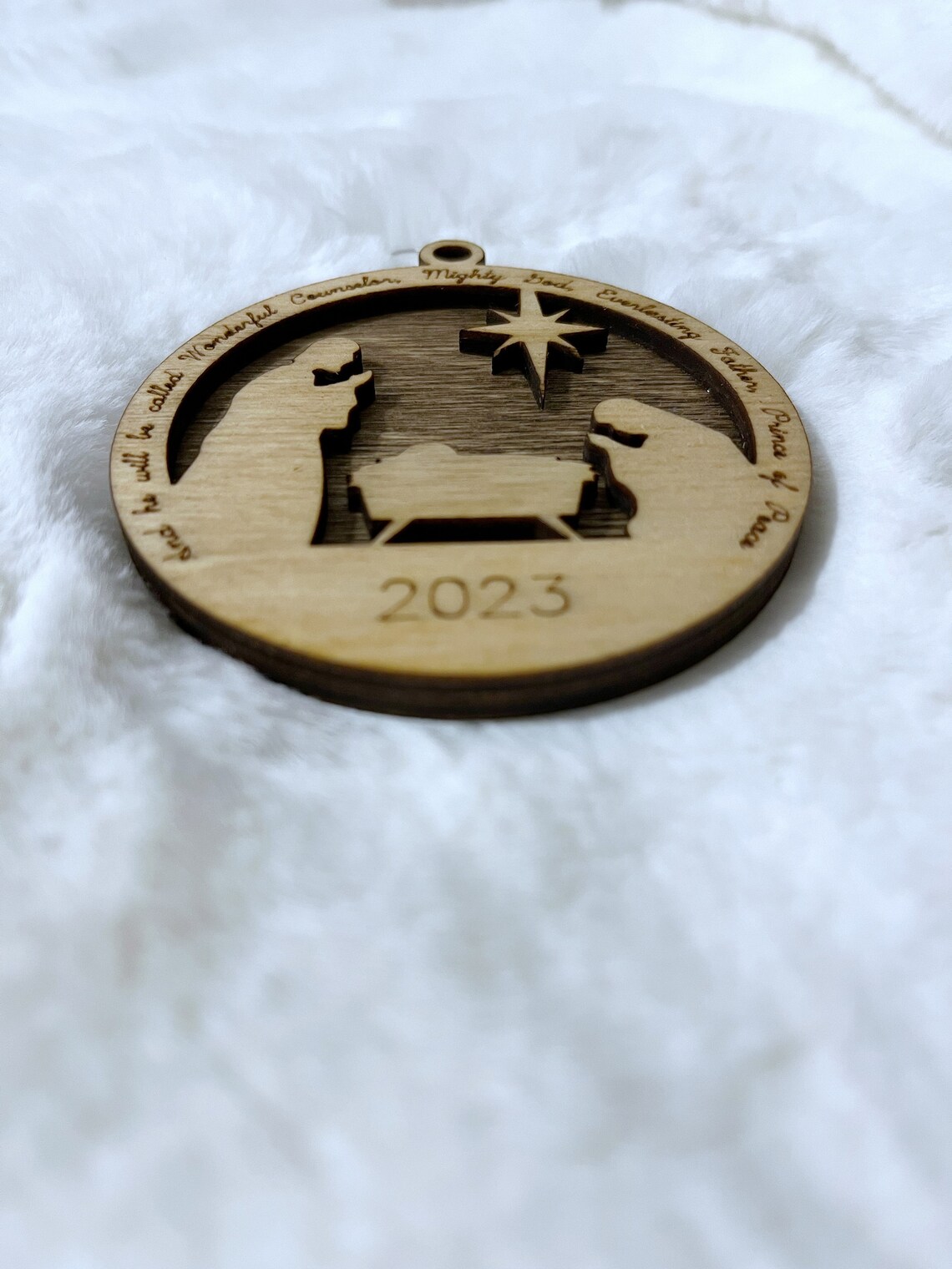 Round Nativity Christmas Ornamenthandcrafted, 2023 - Etsy