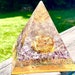 Yellow Rose Resin Pyramid With Amethyst Base, Crystal Pyramid, Raw ...