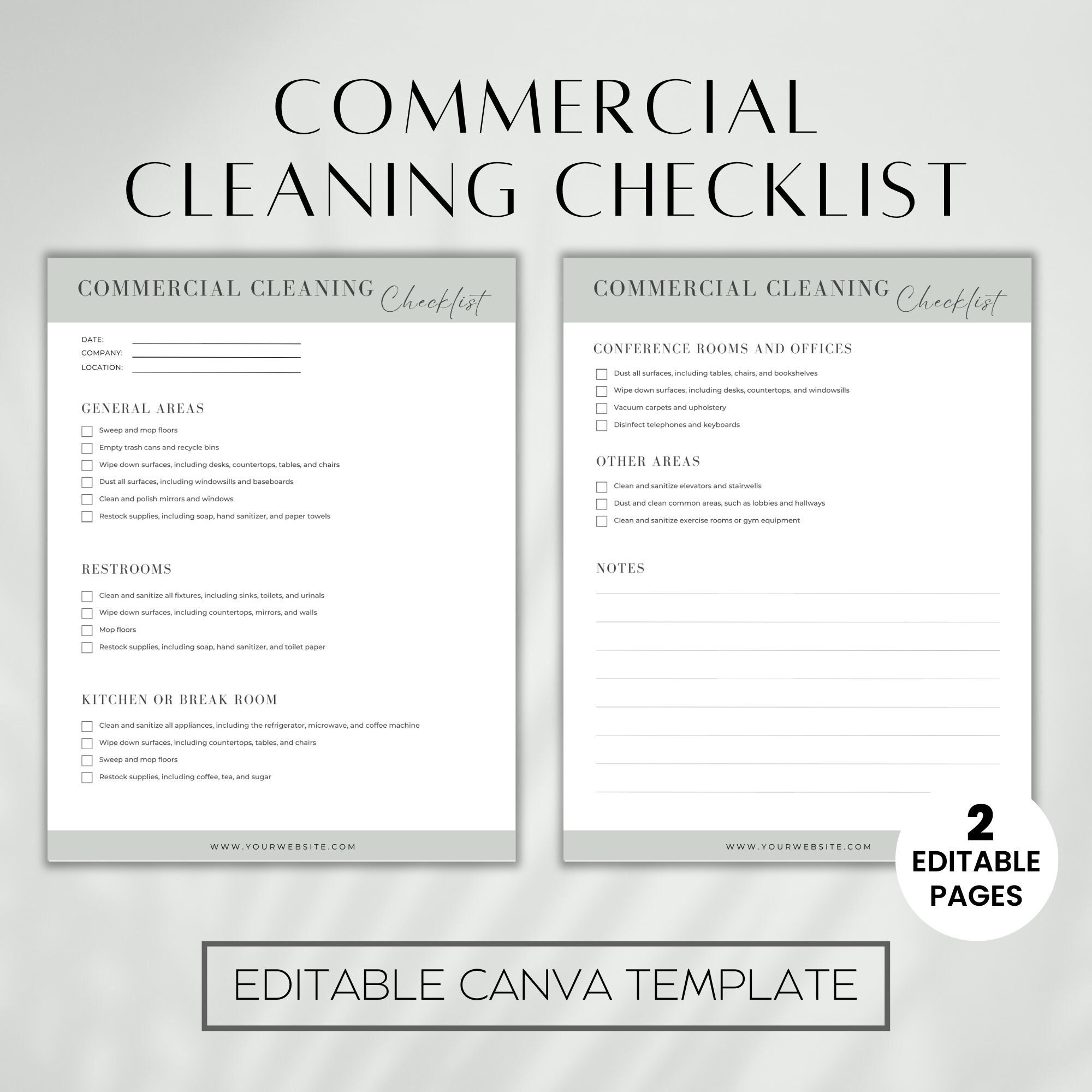 Hallway Office Building Cleaning Checklist