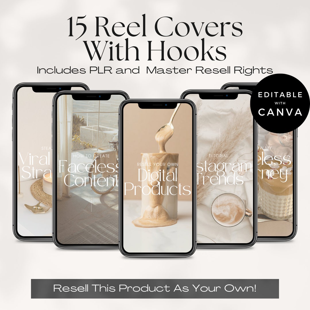 Faceless Instagram Reel Covers With Hooks, Aesthetic Reels Cover With ...