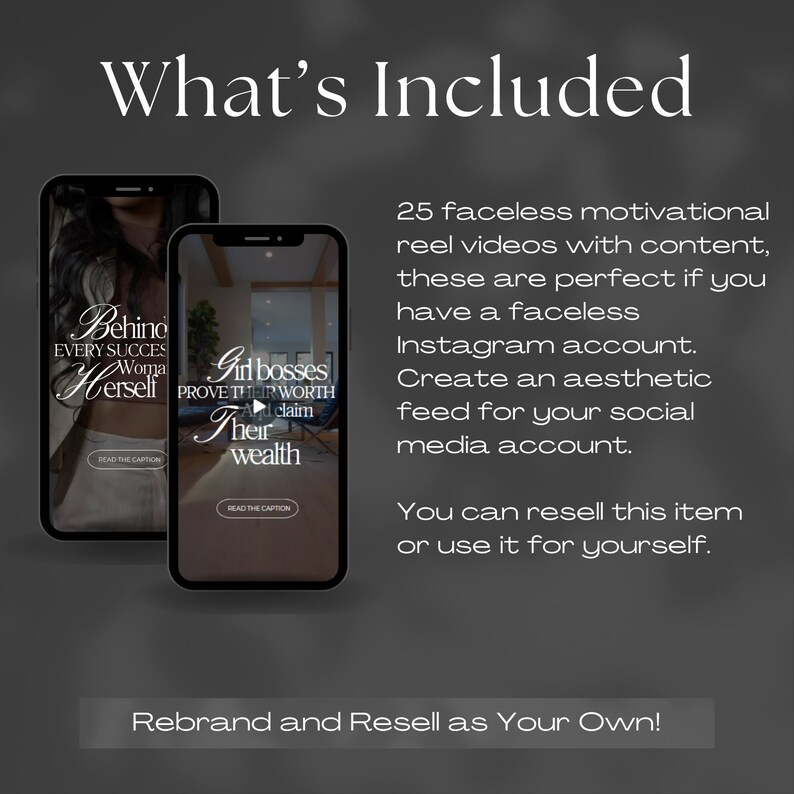 Faceless Motivational Reels, Dark Aesthetic Reels for Faceless Digital ...