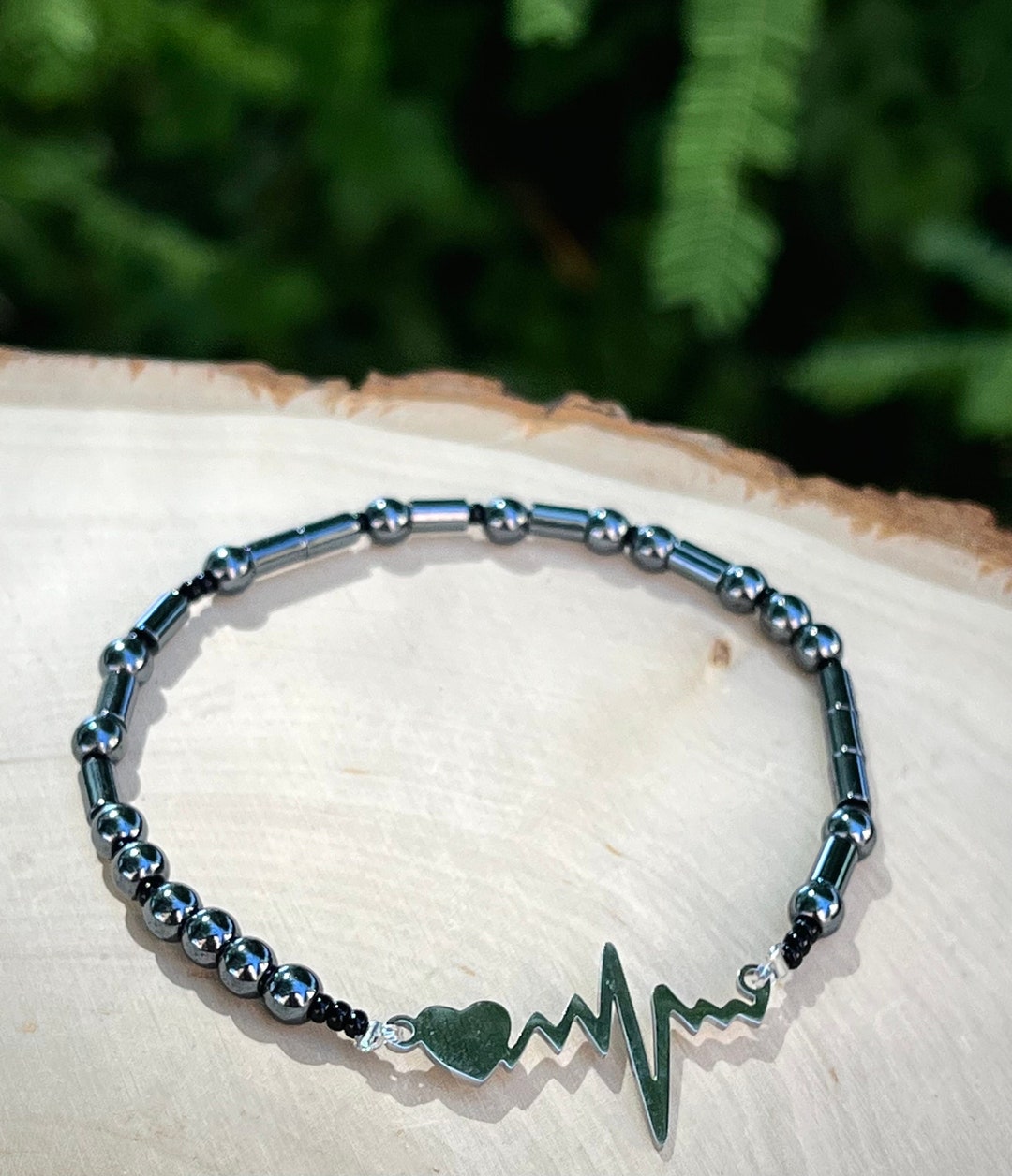Hematite Morse Code Bracelet Heart Warrior Morse Code Bracelet ...