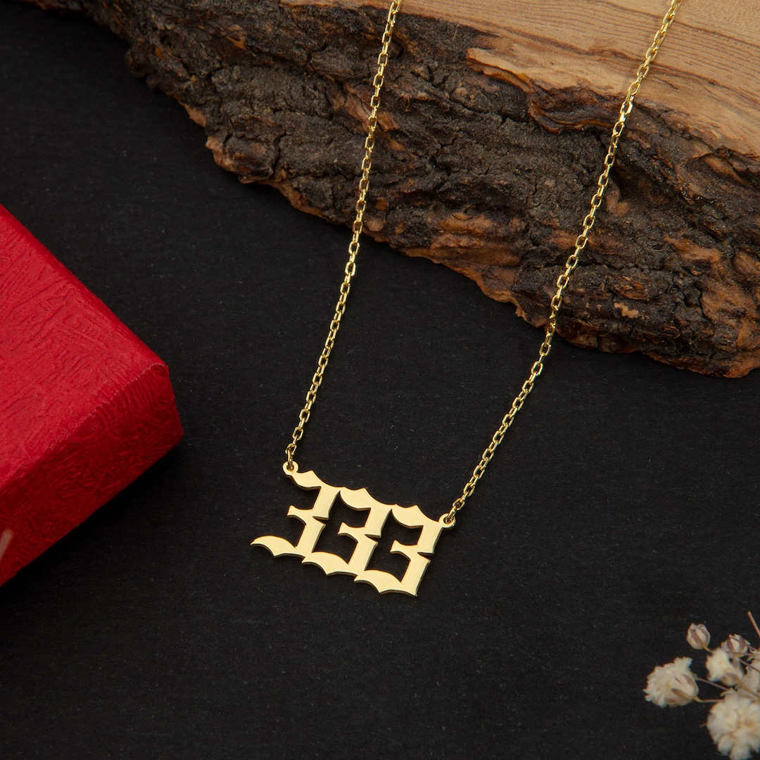 14K Gold Plated Angel Number Necklace, Personalized Gift, 777 Necklace ...