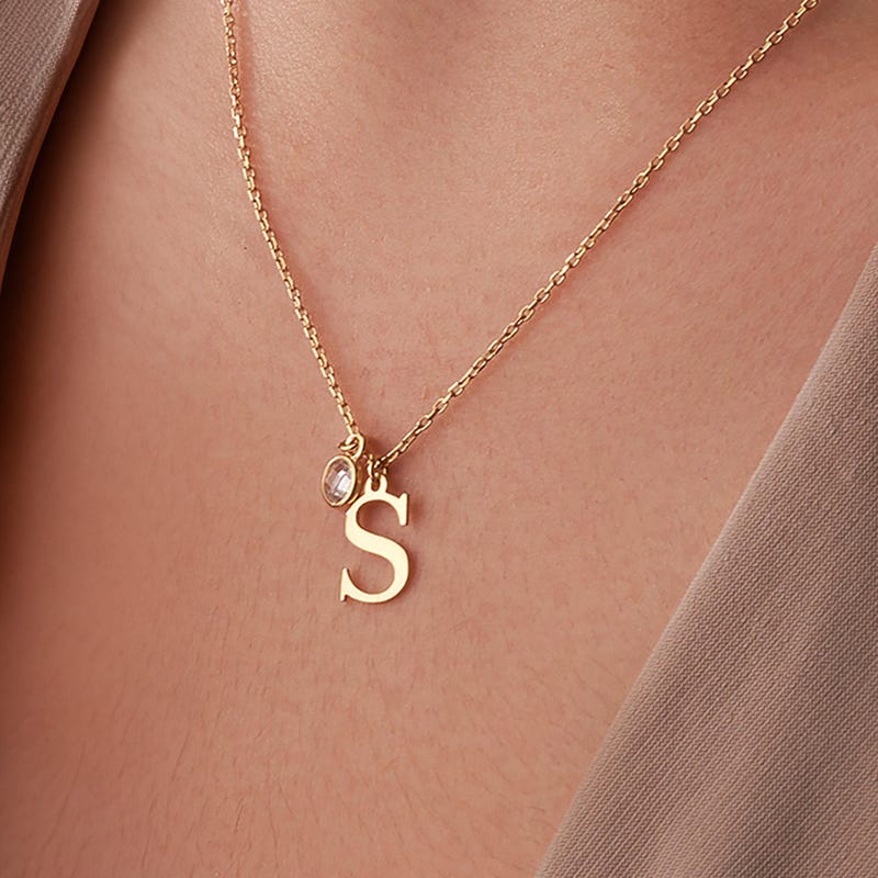 Initial Necklace - Etsy