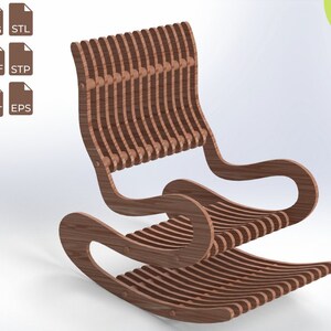 Rocking Chair CNC File for Wooden Furniture, Laser Cut Wooden File for ...
