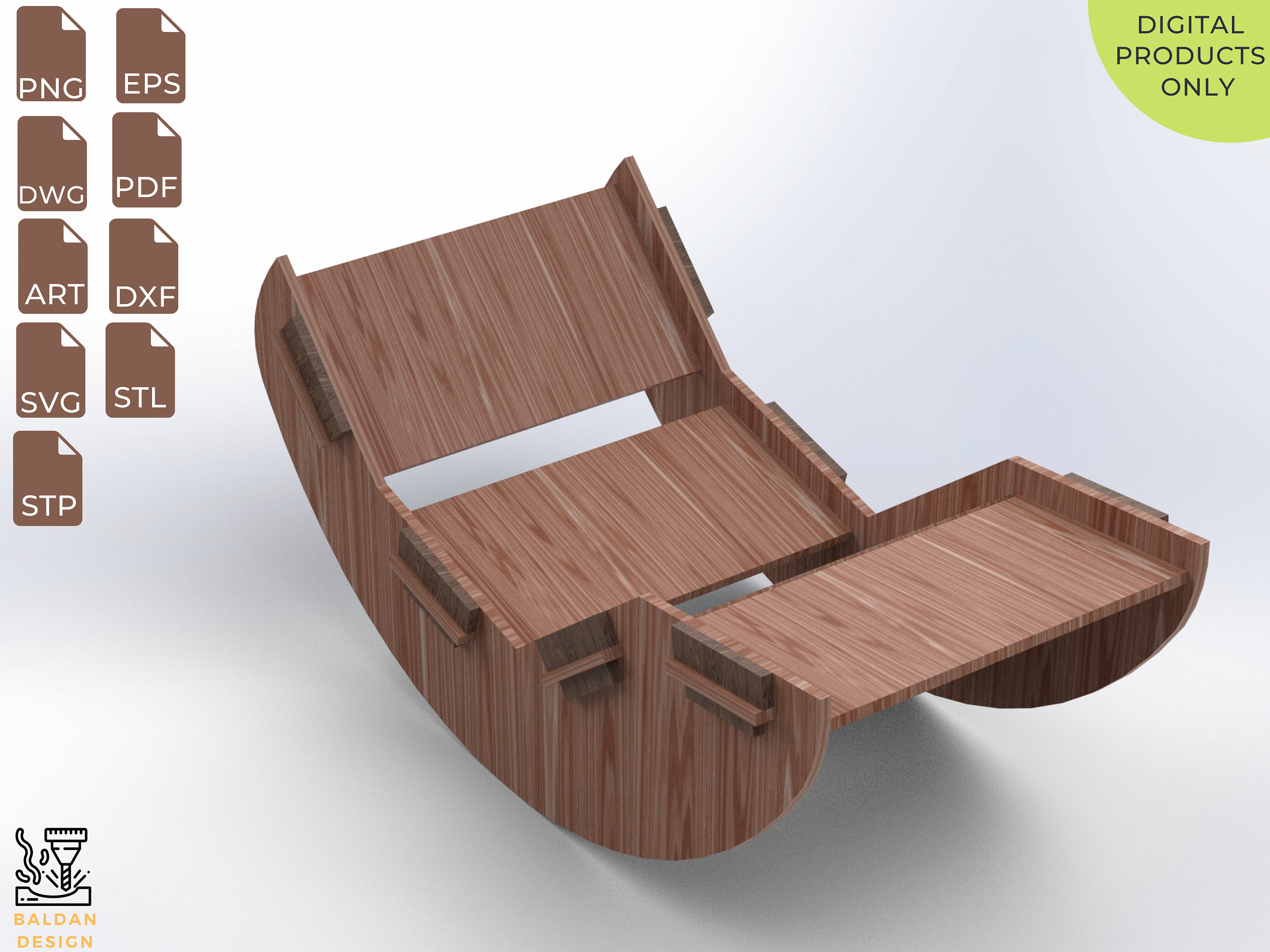 Lounge Rocking Chair CNC File Wooden Furniture,laser Cut Wooden File ...