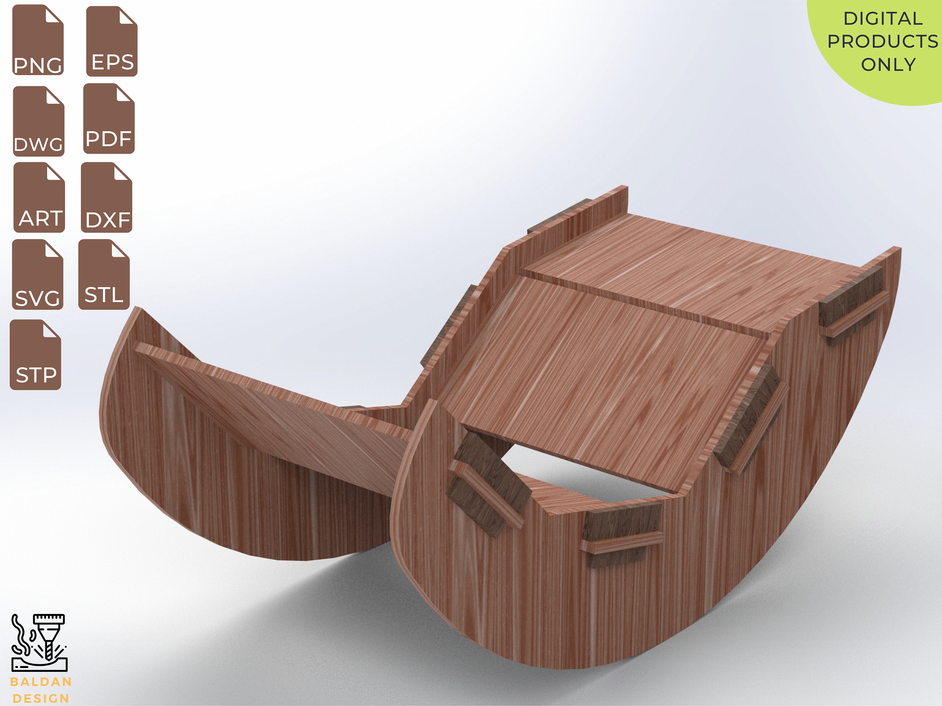 Lounge Rocking Chair CNC File Wooden Furniture,laser Cut Wooden File ...