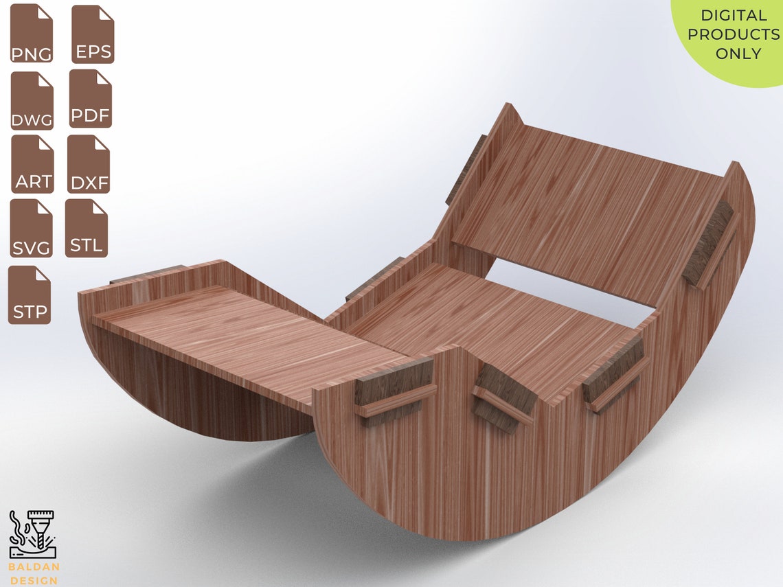 Lounge Rocking Chair CNC File Wooden Furniture,laser Cut Wooden File ...