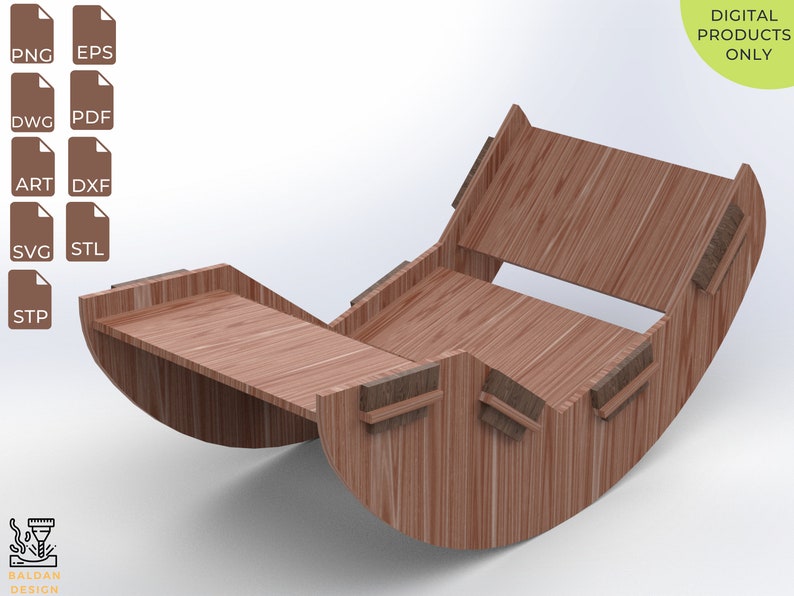 Lounge Rocking Chair CNC File Wooden Furniture,laser Cut Wooden File ...