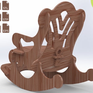 Kids Rocking Chair CNC File for Wooden Furniture, Laser Cut Wooden File ...