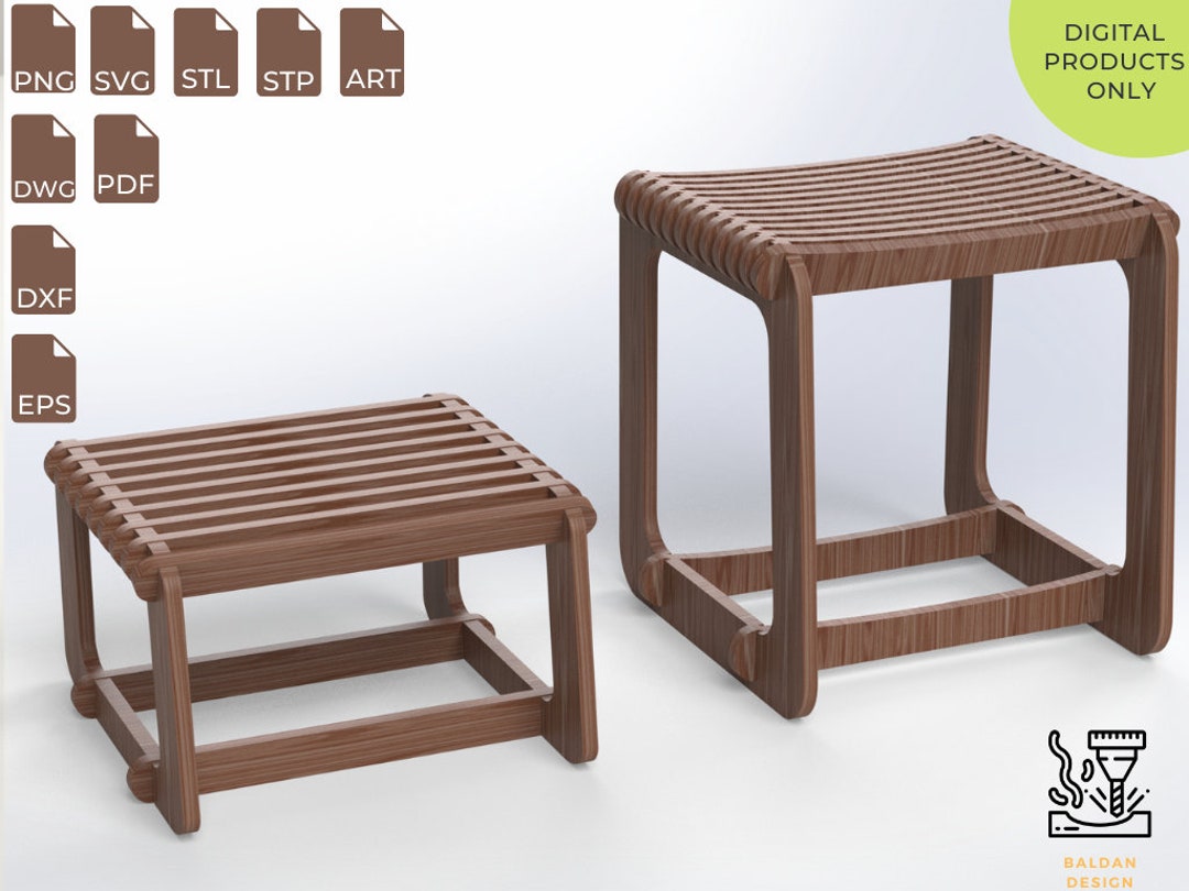 2 Stooles Design for Milling, CNC Design for Wooden Do It Yourself ...