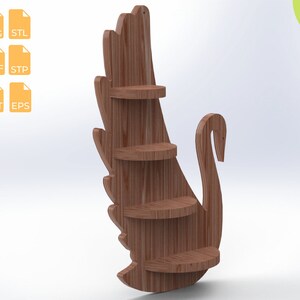 Swan Shelf Technical Drawings CNC Cut Files, Laser Cut Files for Swan Shelf, Wall Art Design for ...