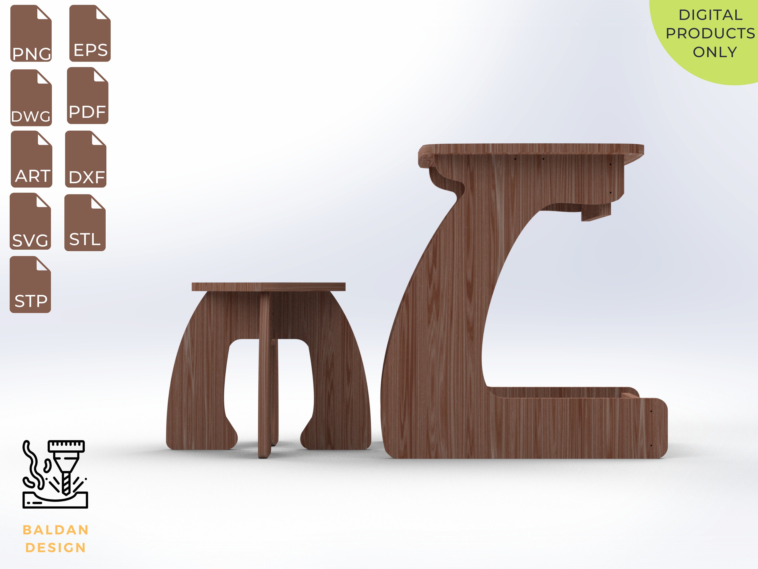 Kids Furniture Desk Table CNC File for Wooden Furniture,laser Cut ...