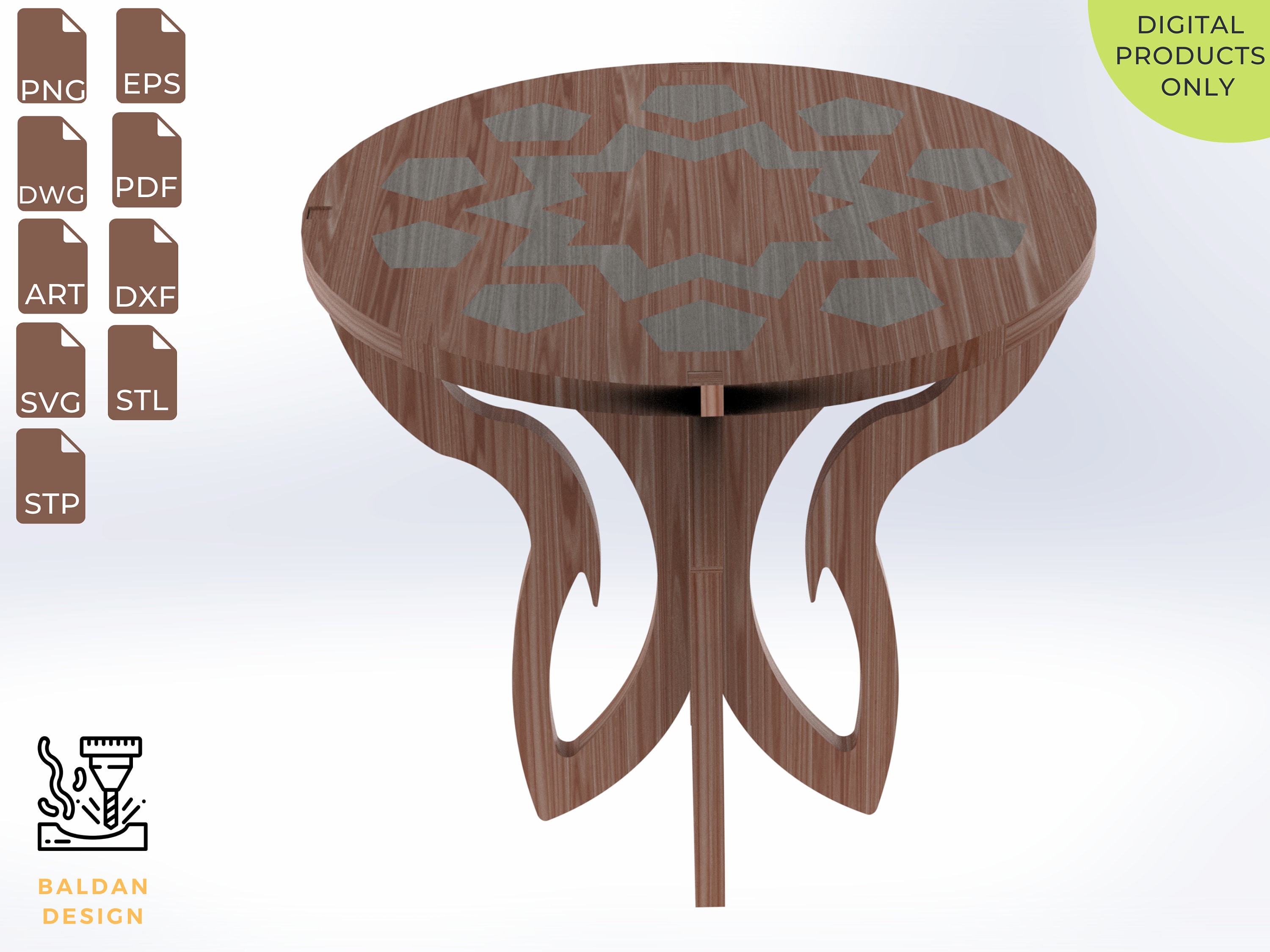 2 Interlockıng Tables CNC DXF File , Wooden Furniture Laser Cut File, 2 ...