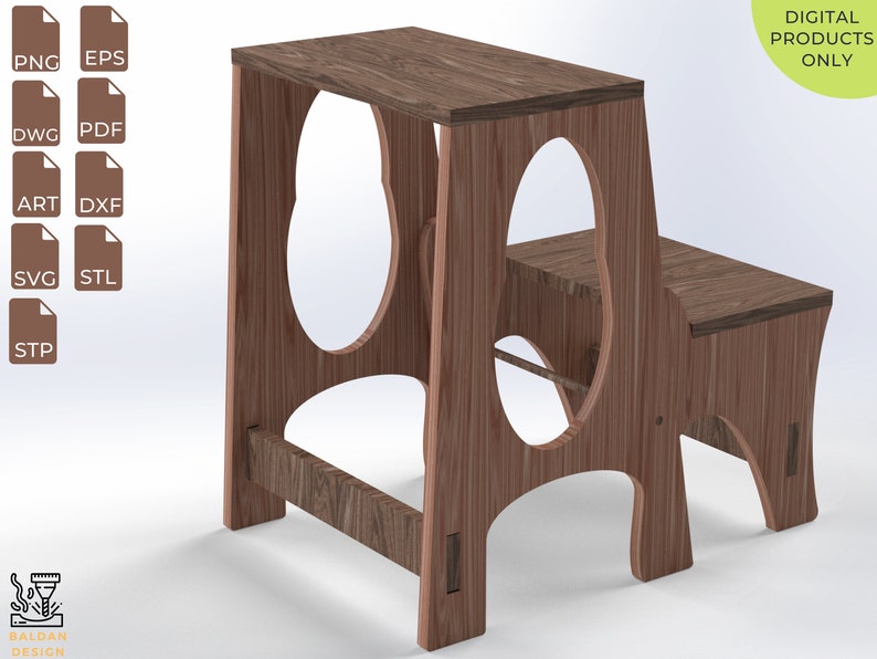 Kids Stool Design for Milling, CNC Design for Wooden Do It Yourself ...