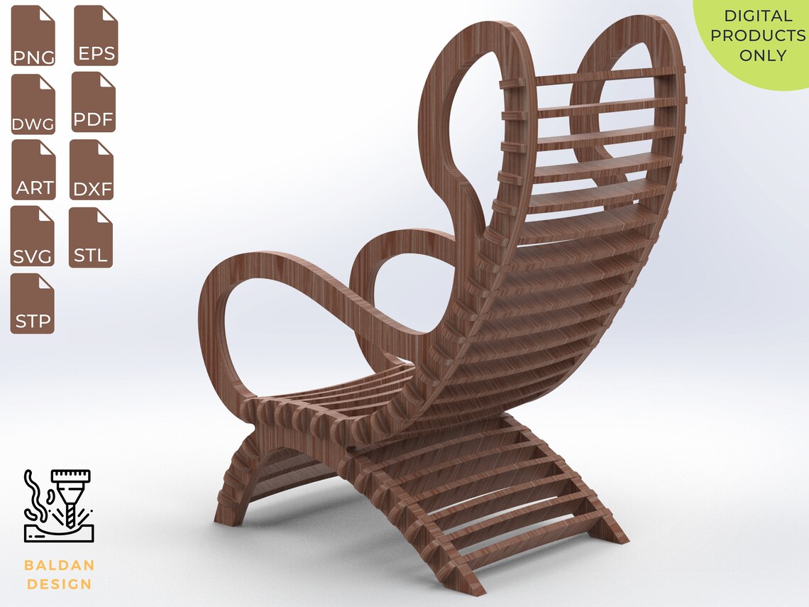 Chair CNC File for Wooden Furniture, Laser Cut Wooden File for Chair ...