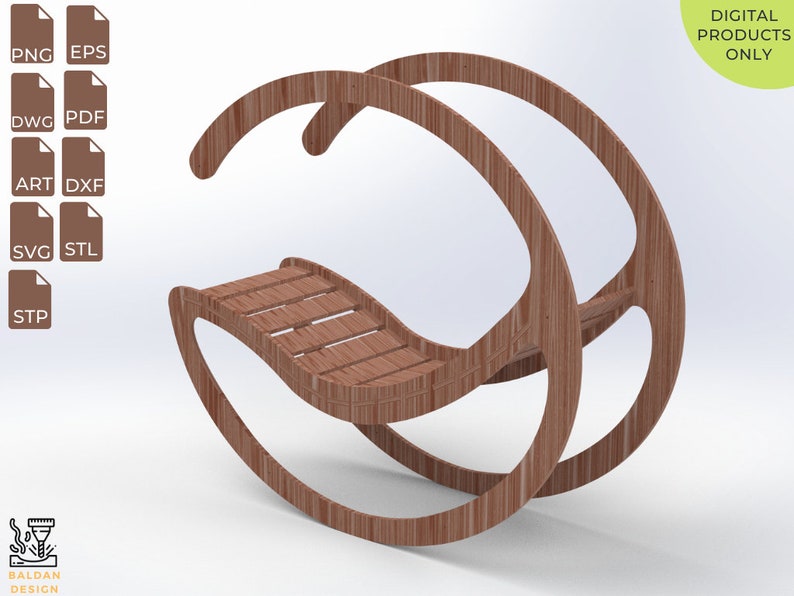Garden Rocking Chair CNC File for Wooden Furniture,laser Cut Wooden ...