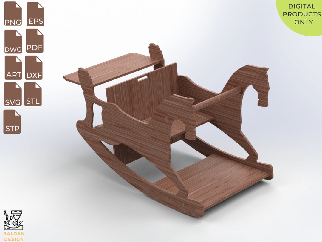 Kids Rocking Horse CNC File for Wooden Furniture,laser Cut Wooden File ...
