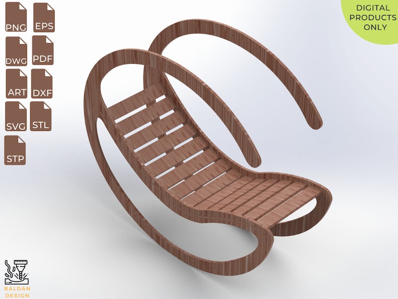 Garden Rocking Chair CNC File for Wooden Furniture,laser Cut Wooden ...