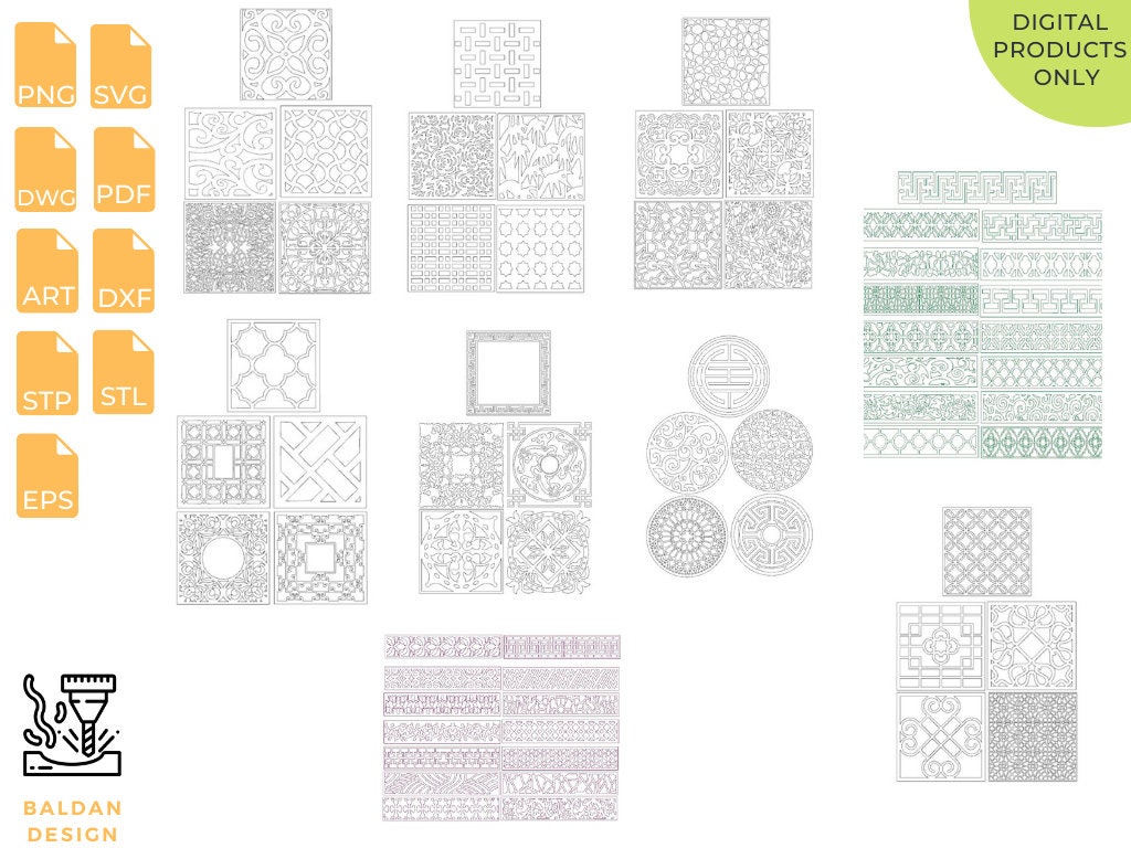 96 Pieces Wall Art Designs Set for CNC Machine, Wall Art Designs for ...