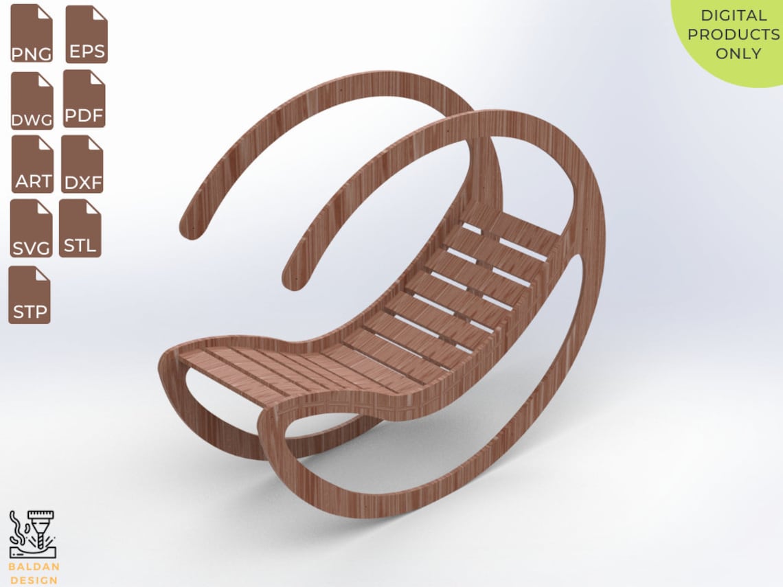 Garden Rocking Chair CNC File for Wooden Furniture,laser Cut Wooden ...