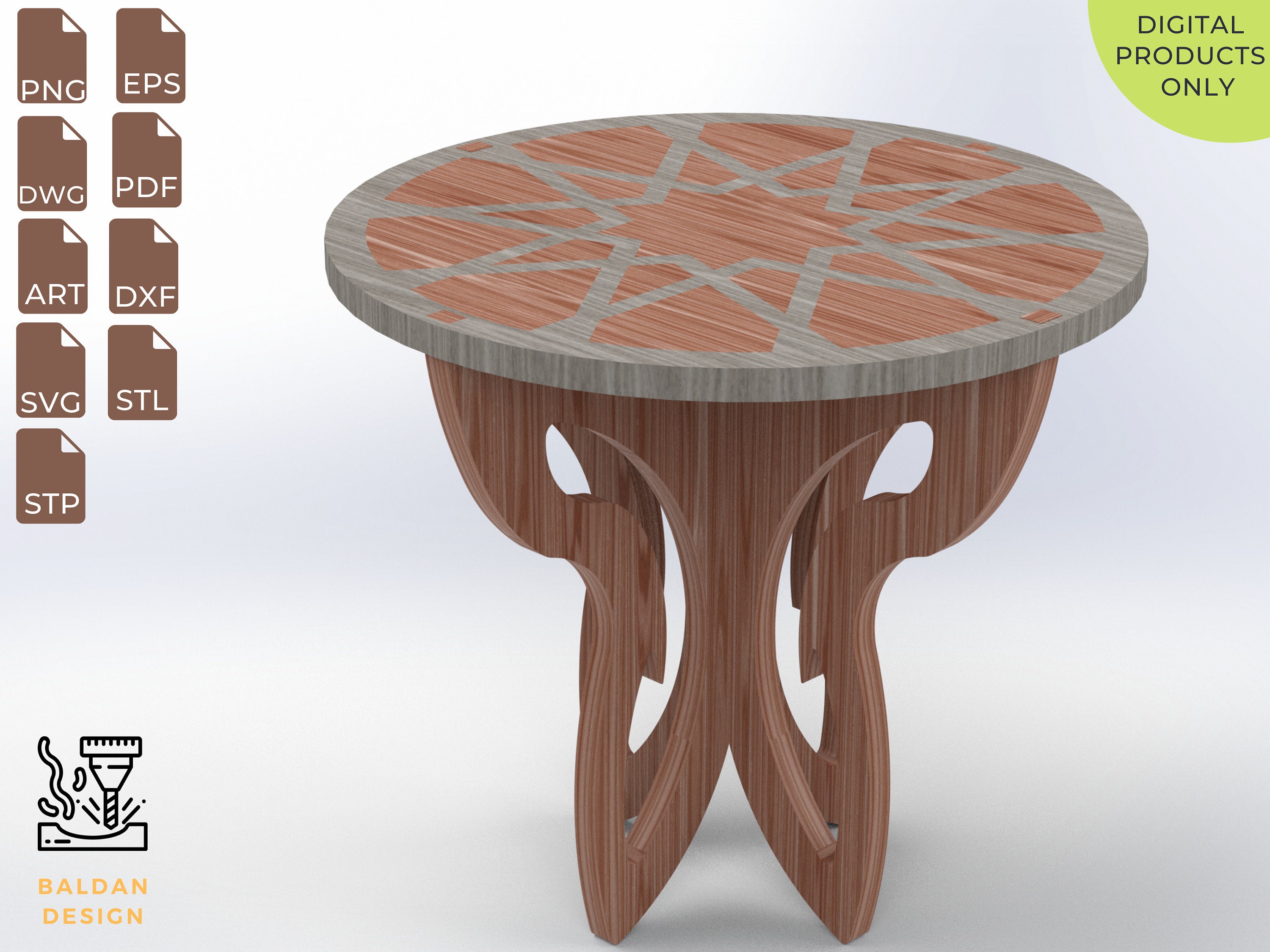 2 Interlockıng Tables CNC DXF File , Wooden Furniture Laser Cut File, 2 ...