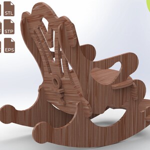 Kids Rocking Chair CNC File for Wooden Furniture, Laser Cut Wooden File ...