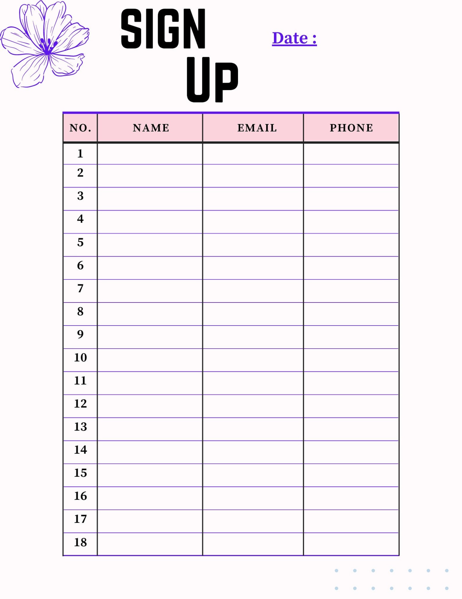 Easy Vendor Event Sign up Sheet, Customer Contact Form, Vendor Info ...