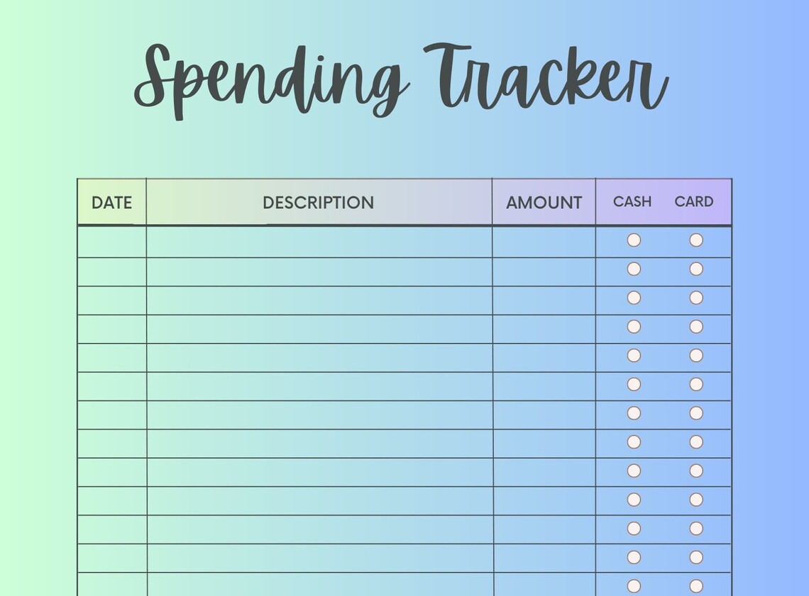 Spending Tracker Printable, Expense Tracker, Budget Template, Financial ...