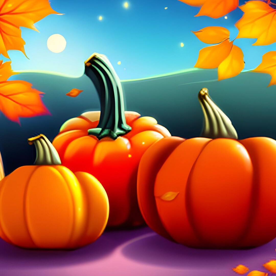 Digital Pumpkins Fall PNG File PDF Printable Image - Etsy