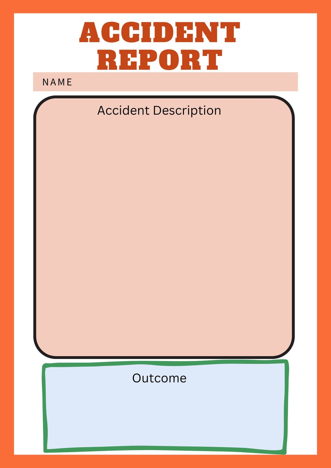 Accident Report Template Printable, Accident Log Tracker Childcare ...