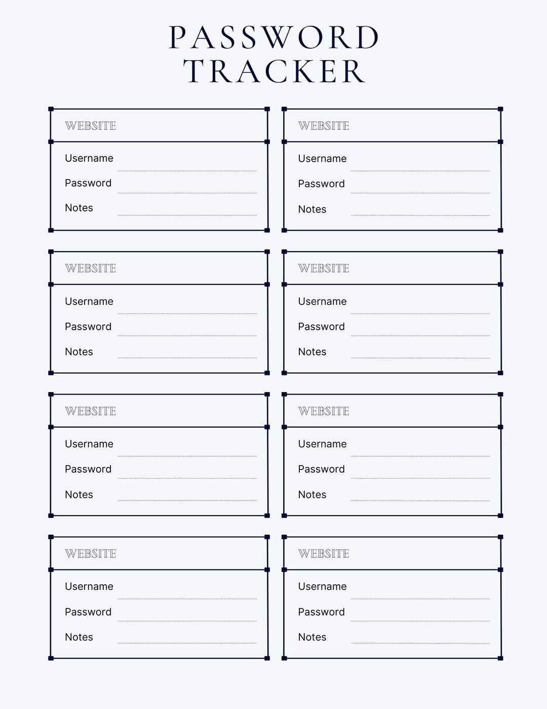 Simple Password Tracker Printable, Password Organizer, Password Keeper ...