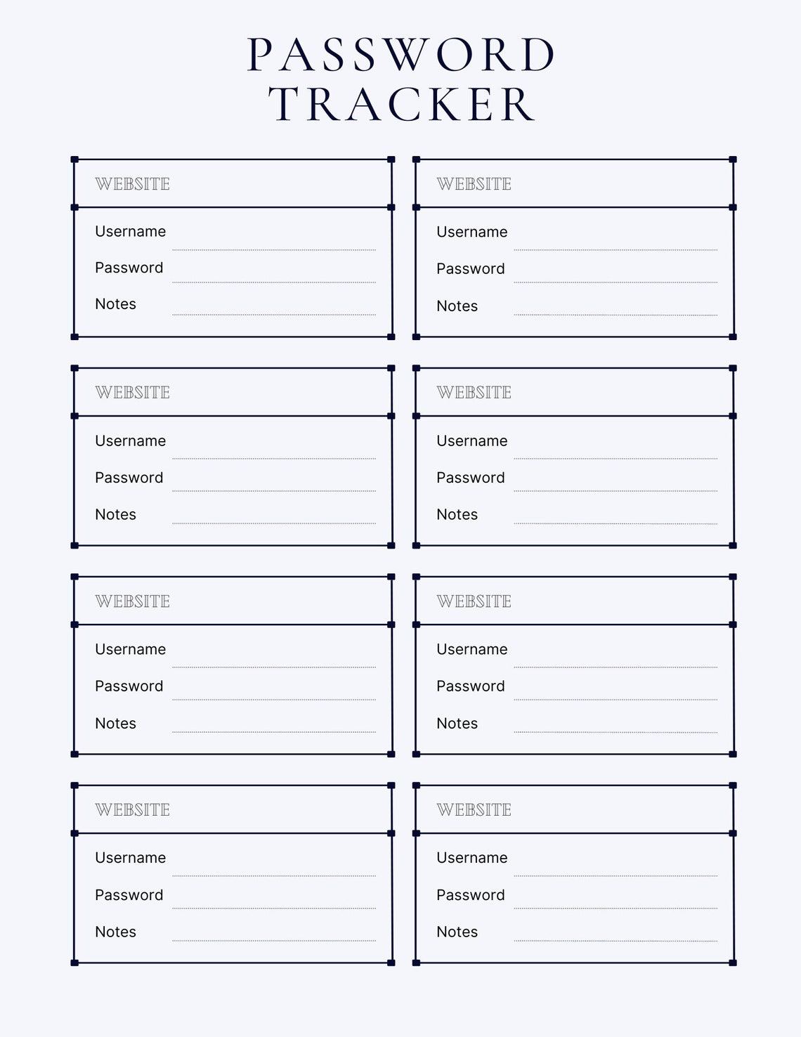Simple Password Tracker Printable, Password Organizer, Password Keeper ...