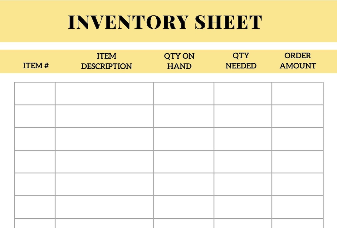 Inventory Management Form, WIP Inventory, Small Business Organizer ...