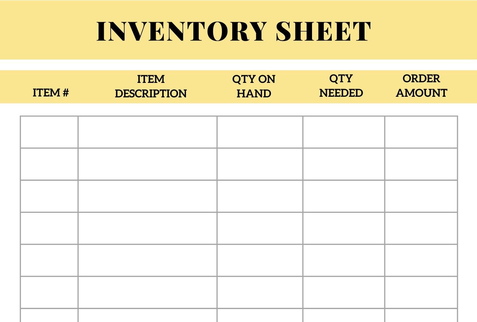 Inventory Management Form, WIP Inventory, Small Business Organizer ...