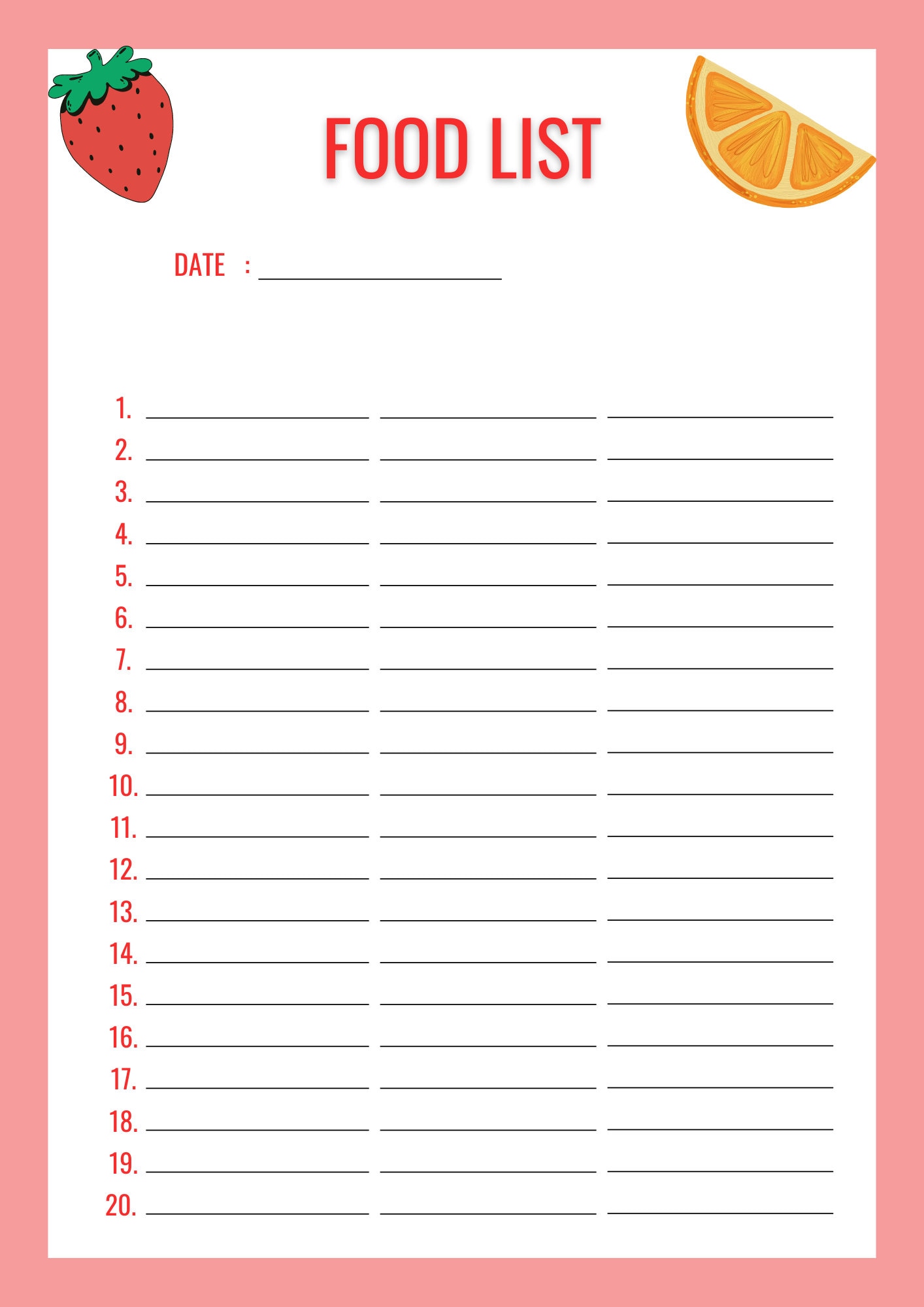 Easy Food Sheet Food Sign-up Sheet Employee Sign-up Sheet - Etsy