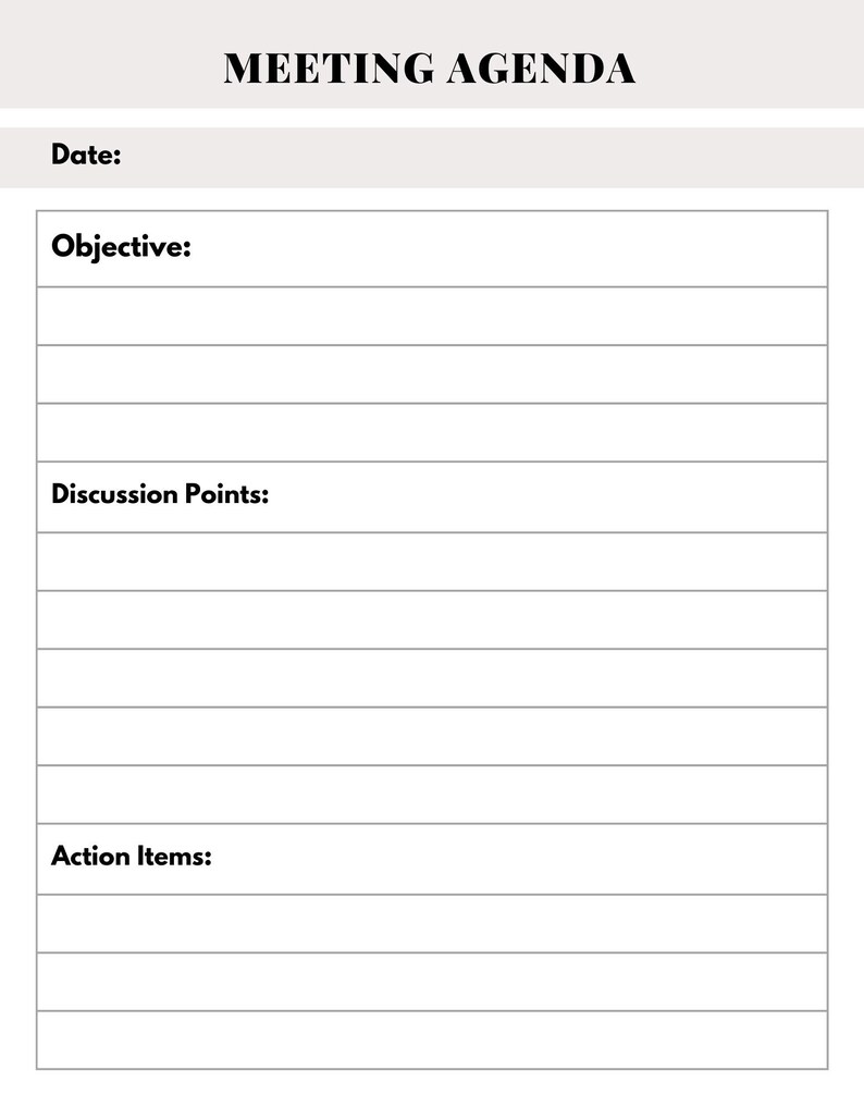 Meeting Notes PDF, Meeting Agenda, Meeting Minutes, Meeting Note Taking ...