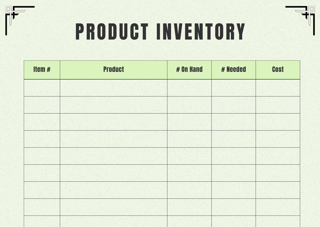 Inventory Management Form, Inventory Sheet, Small Business Organizer ...