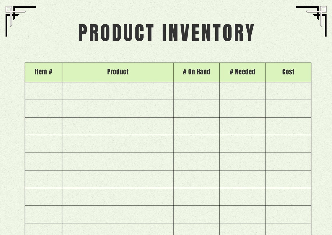 Inventory Management Form, Inventory Sheet, Small Business Organizer ...