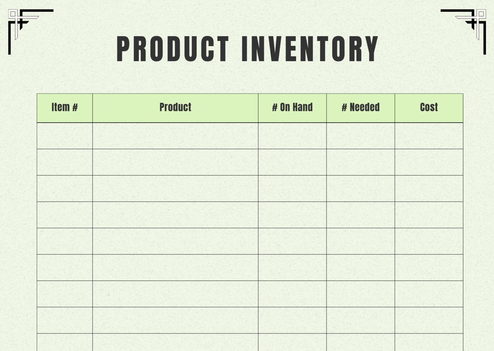 Inventory Management Form, Inventory Sheet, Small Business Organizer ...