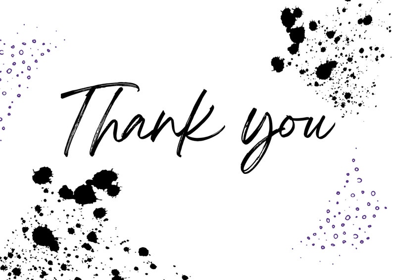 Digital Thank You Card, Digital Download, 5x7 Printable Card, Instant ...