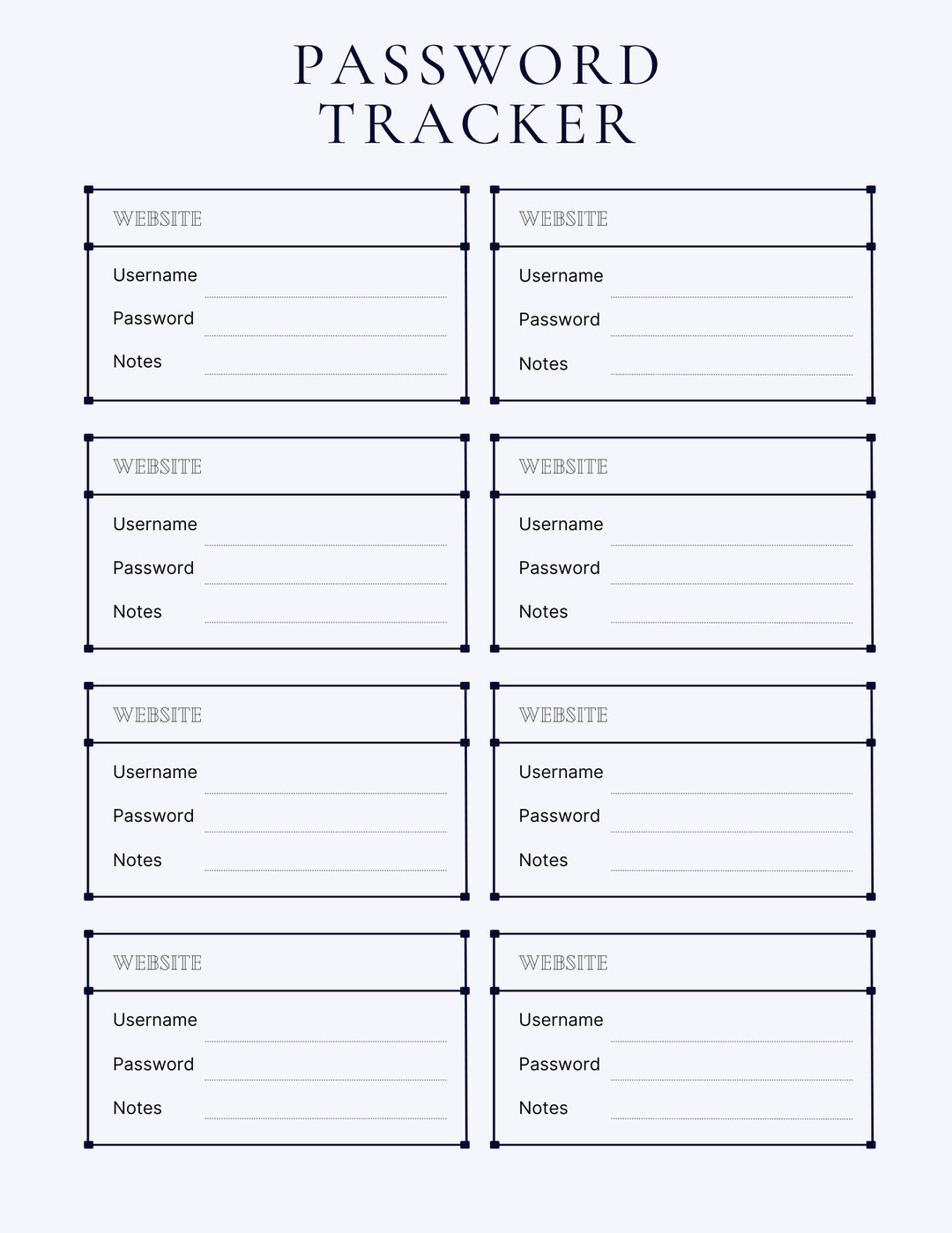 Simple Password Tracker Printable Password Organizer - Etsy